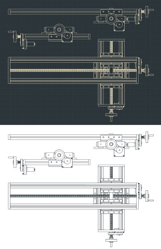 Mill cutter blueprints Royalty Free Vector Image
