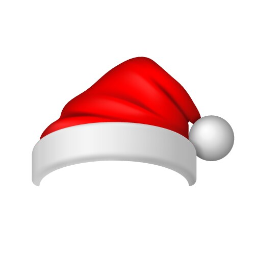 Santa hat on transparent background Royalty Free Vector