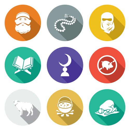 Islamic prayer flat style colorful cartoon Vector Image