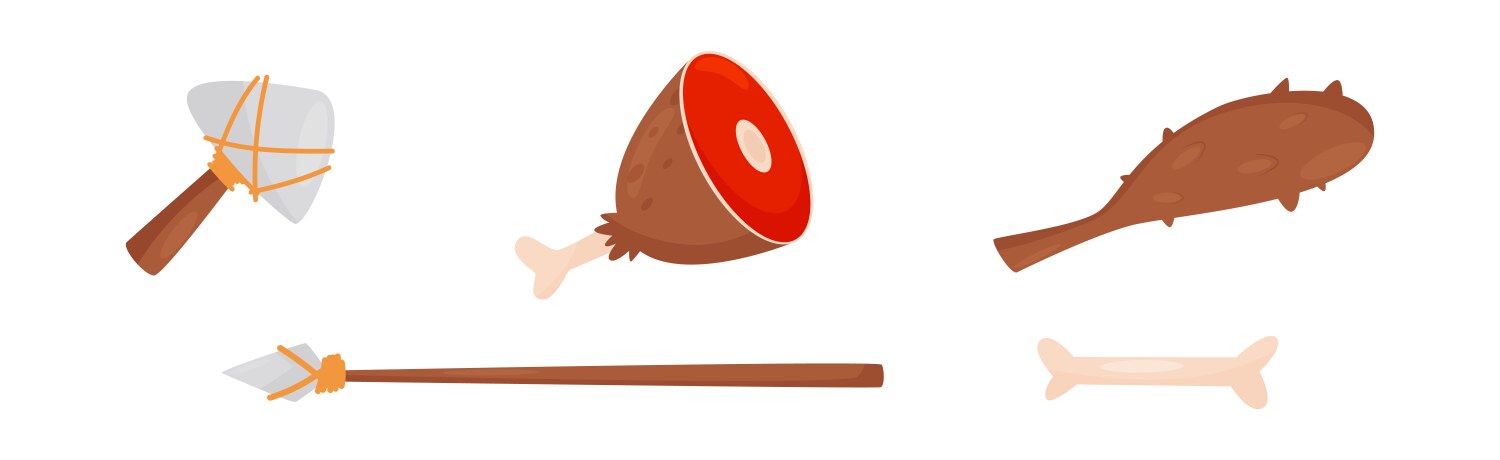 Prehistoric stone spear age symbol weapon Vector Image