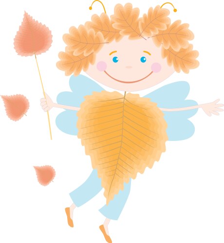 Little autumn elf Royalty Free Vector Image - VectorStock