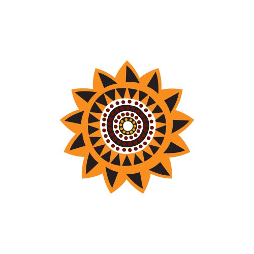 Aboriginal art logo design Royalty Free Vector Image