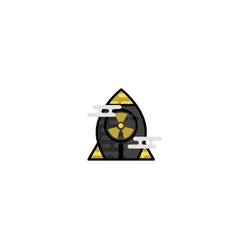 Airplane bomb icon cartoon air reactor Royalty Free Vector