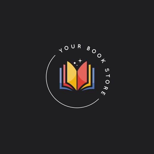 Playful book open logo templateprint Royalty Free Vector