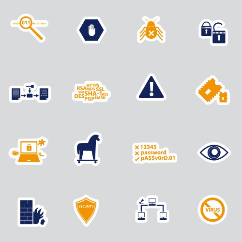 Computer network connections icons and topology Vector Image