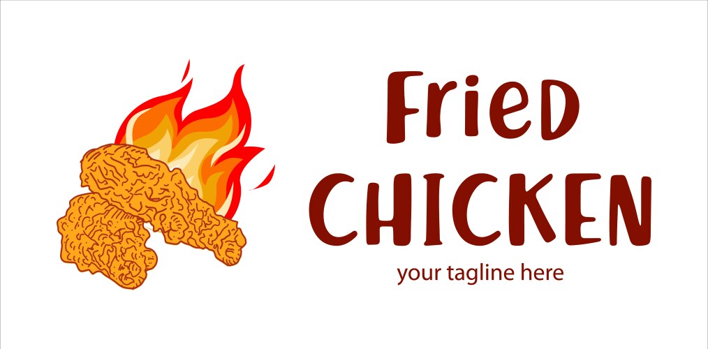 Fried chicken meat fast food menu design elements Vector Image