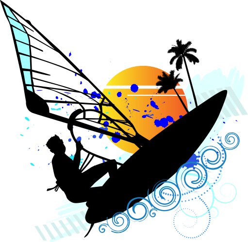 Surfing waves Royalty Free Vector Image - VectorStock