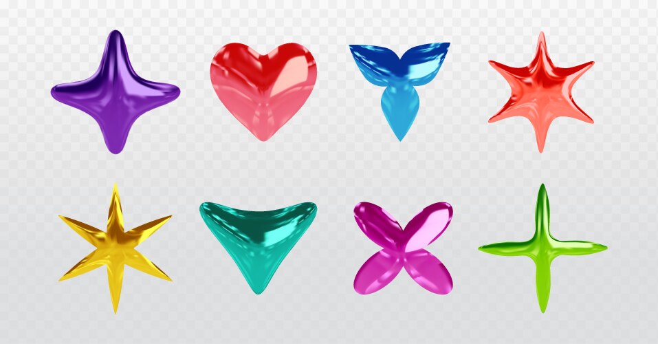 Y2k star icon setcute magic shiny element Vector Image