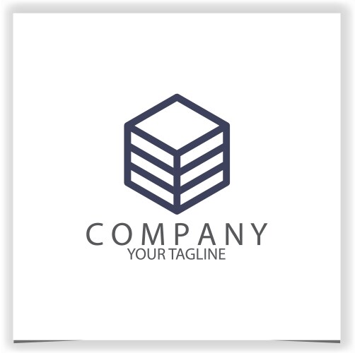 Red cube logo design template Royalty Free Vector Image