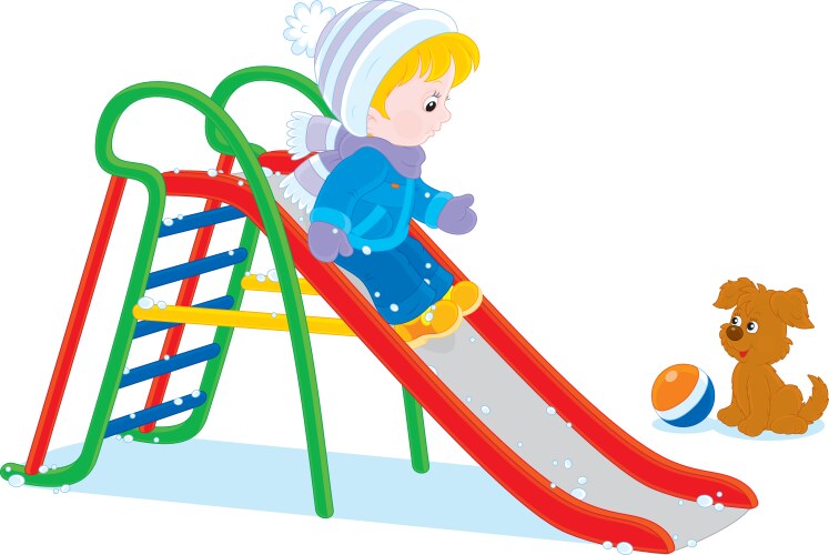 Child on a slide Royalty Free Vector Image - VectorStock