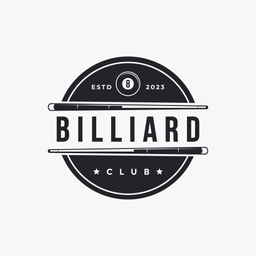 Pool Billiards Logos Billiard Club Logo Design Vector Game Badge Sport