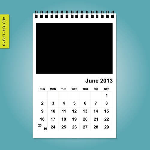June monthly calendar 2024 template design Vector Image