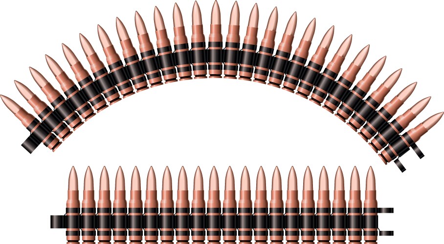 Bandolier with bullets ammunition belt tape Vector Image