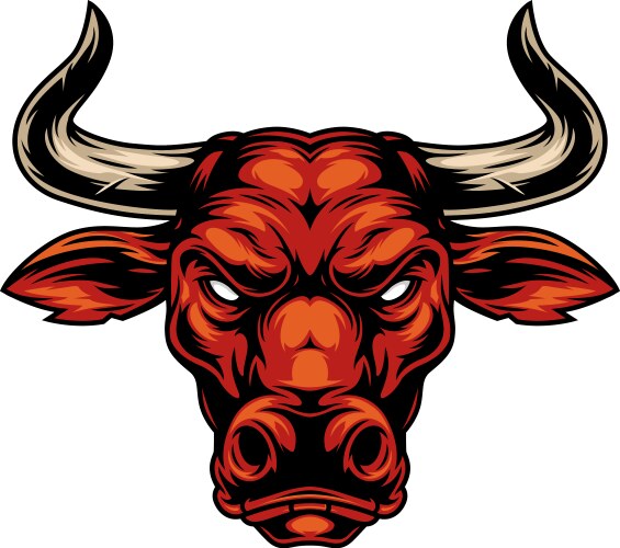 Vintage powerful bull head concept Royalty Free Vector Image