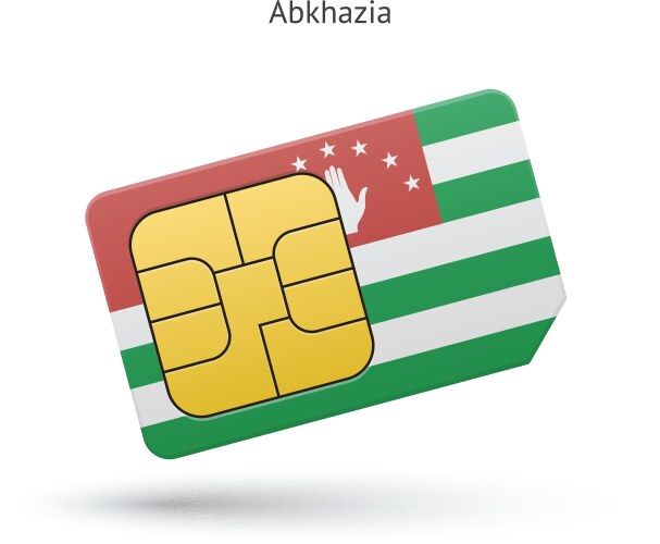 Aruba mobile phone sim card with flag Royalty Free Vector