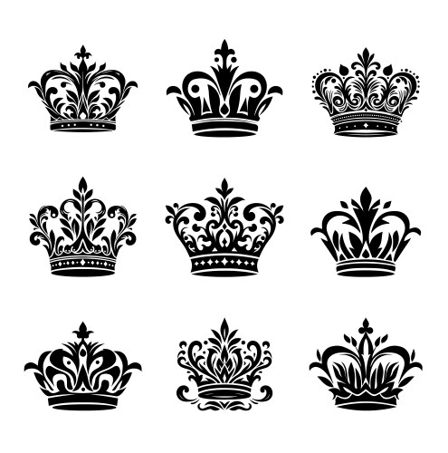Elegant detailed classic crowns Royalty Free Vector Image