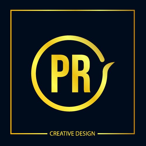 Initial letter pr logo template design Royalty Free Vector