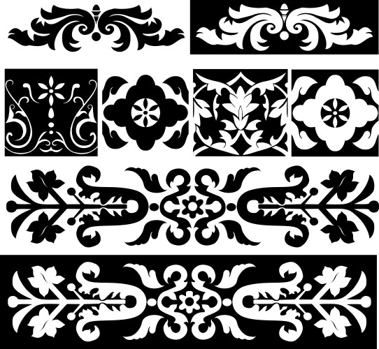 Old border designs set Royalty Free Vector Image