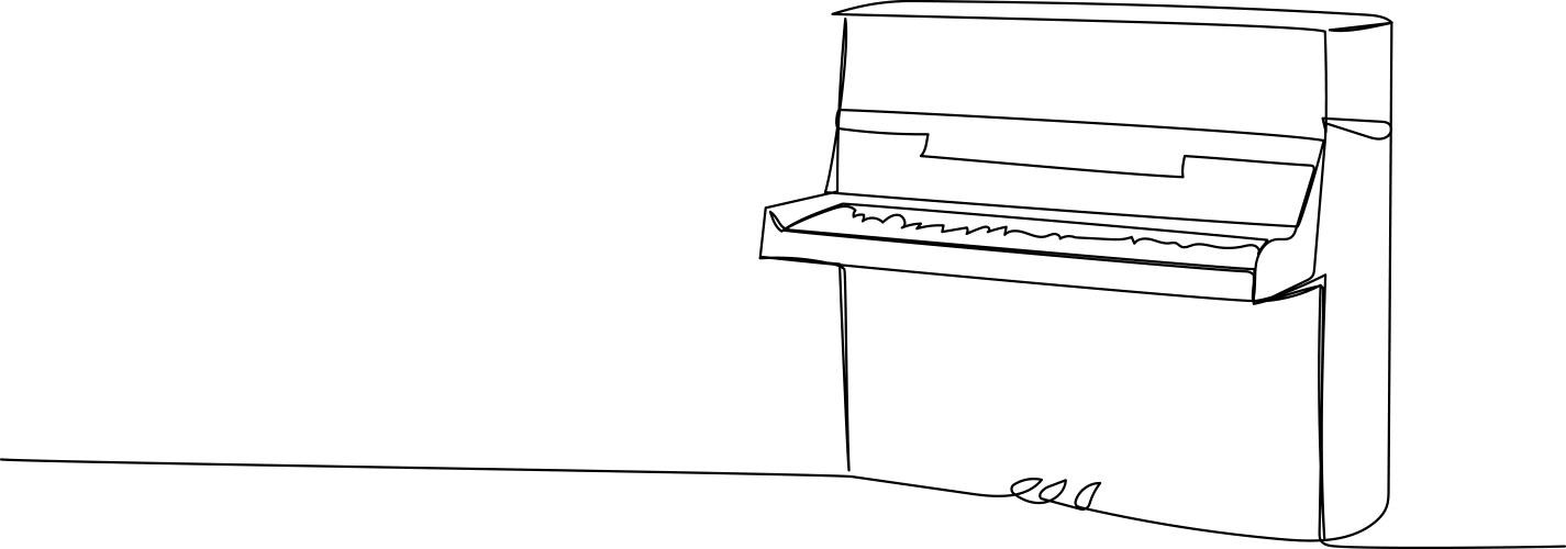 Grand piano one line art continuous drawing Vector Image