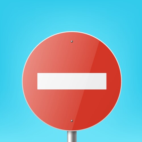 Red and white round prohibition sign icon Vector Image