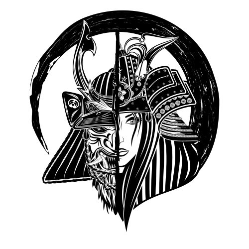 Samurai Mask Tattoo Stencil Imposing Samurai Tattoo Design