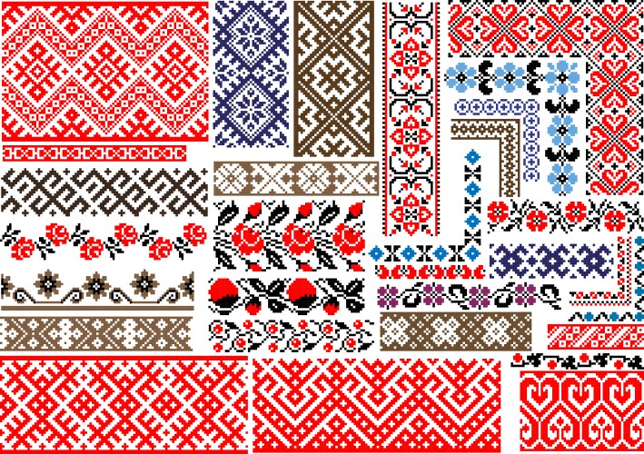 Ukrainian traditional seamless ethnic embroidery Vector Image