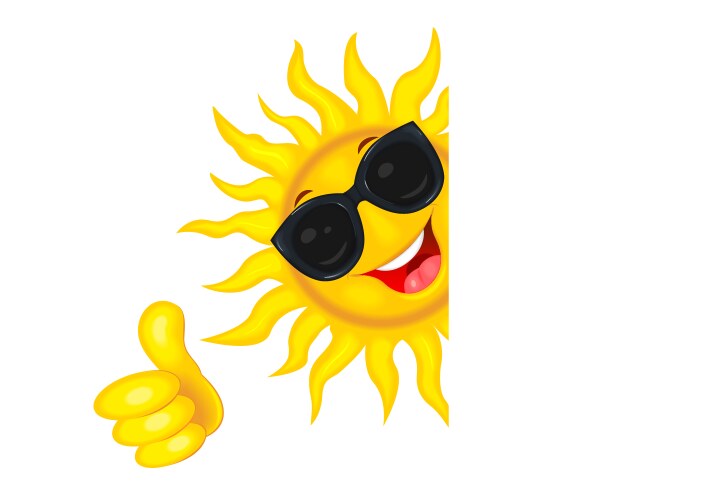 Joyful sun in glasses Royalty Free Vector Image