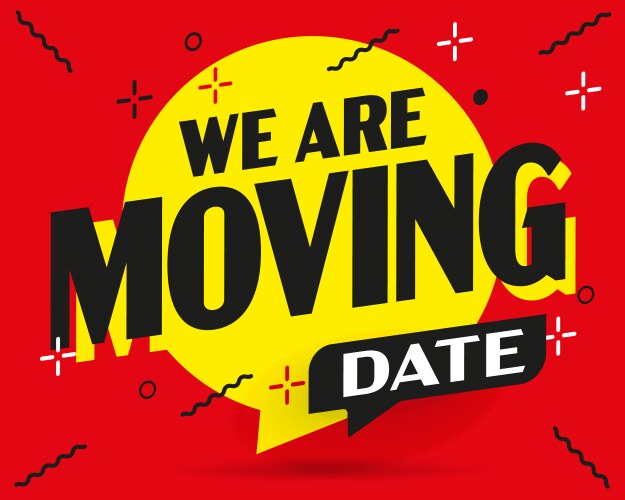 We are moving shop announcement banner template Vector Image