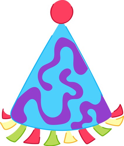 Festive party hat cartoon Royalty Free Vector Image