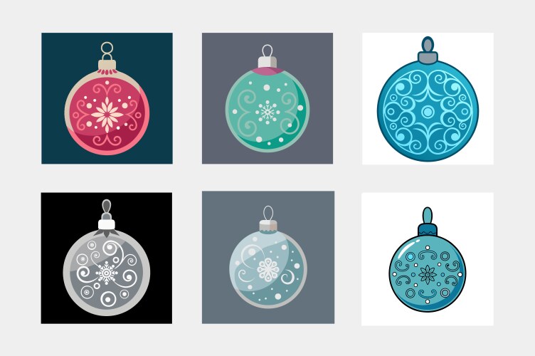 Christmas bauble ornaments Royalty Free Vector Image