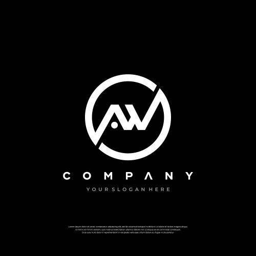 Vintage aw lettering logo Royalty Free Vector Image