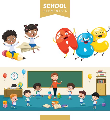 Education elements Royalty Free Vector Image - VectorStock