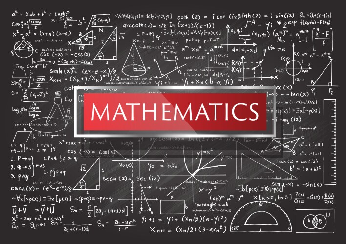 Chalkboard with science mathematics formulas Vector Image