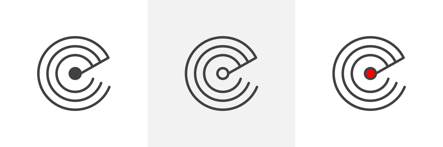 Radar detection icon set on white background Vector Image