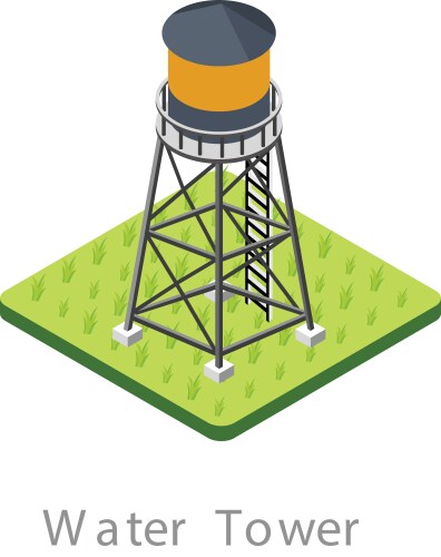 Water tower Royalty Free Vector Image - VectorStock