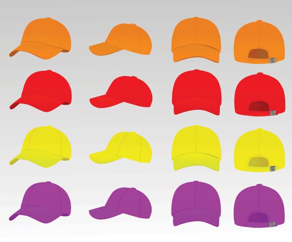 Baseball cap mega design pack Royalty Free Vector Image