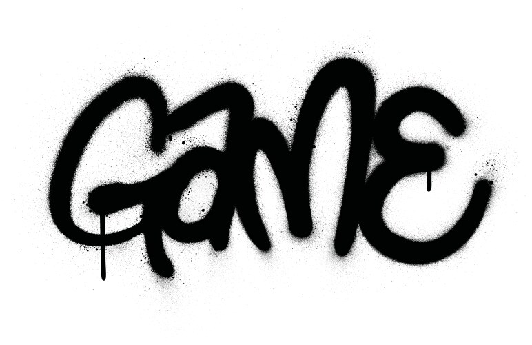 Graffiti game over text sprayed in black Vector Image