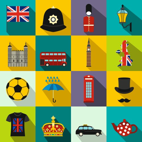 Great britain flag icon cartoon Royalty Free Vector Image