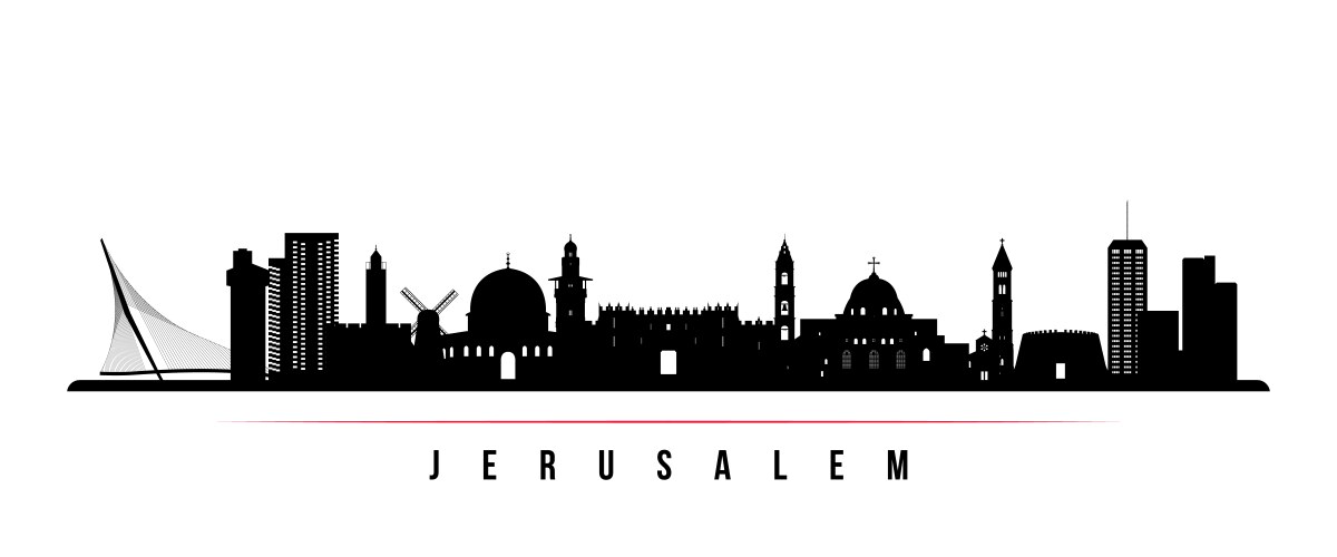 Jerusalem Skyline Silhouette Royalty Free Vector Image