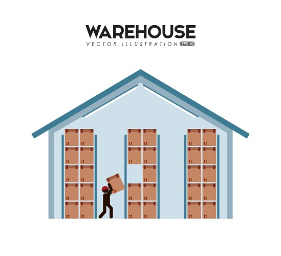 Warehouse interior icon Royalty Free Vector Image