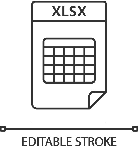 Xls file icon excel spreadsheet format Royalty Free Vector