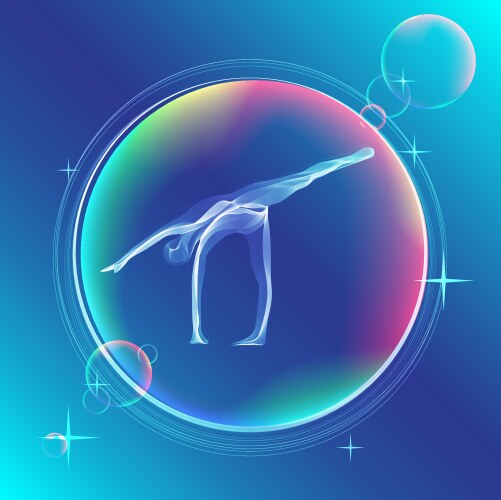 Yoga pose abstract color over white background Vector Image