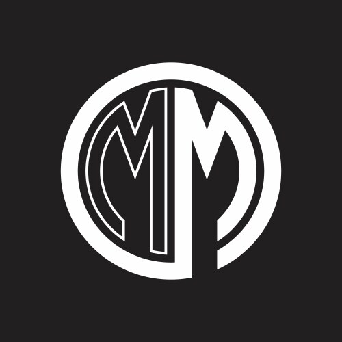 Mm lettermark monogram circle round logo Vector Image