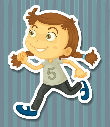 A cute girl jogging Royalty Free Vector Image - VectorStock