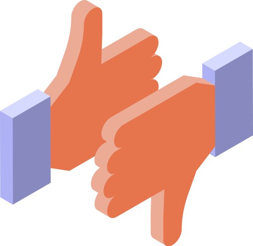 Three thumbs up are giving positive feedback Vector Image