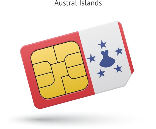 Aruba mobile phone sim card with flag Royalty Free Vector