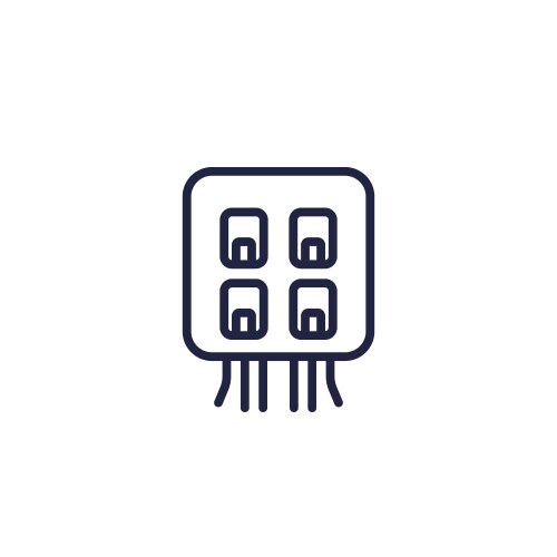 Electric power box icon line Royalty Free Vector Image