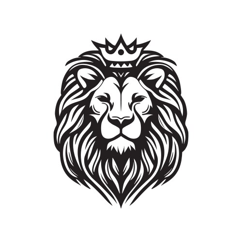 Lion Head Stencil Art Royalty Free Vector Image