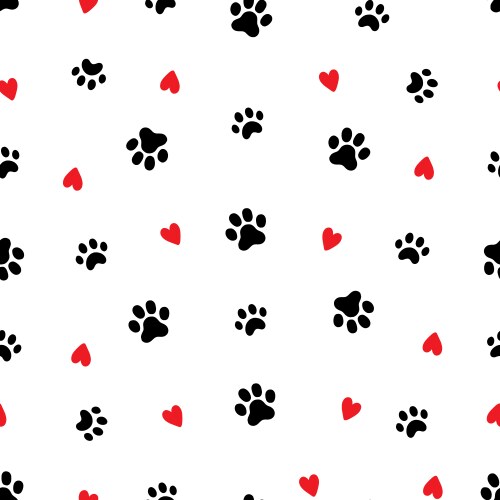 Animal paw steps seamless pattern pet Royalty Free Vector