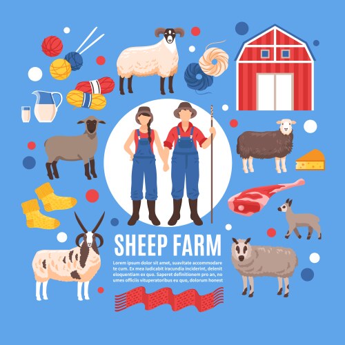 Sheep farm poster Royalty Free Vector Image - VectorStock